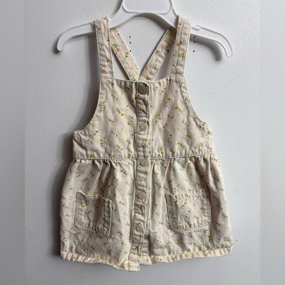Zara | Dresses | Zara Cream Floral Toddler Denim Dress 23 Years | Poshmark